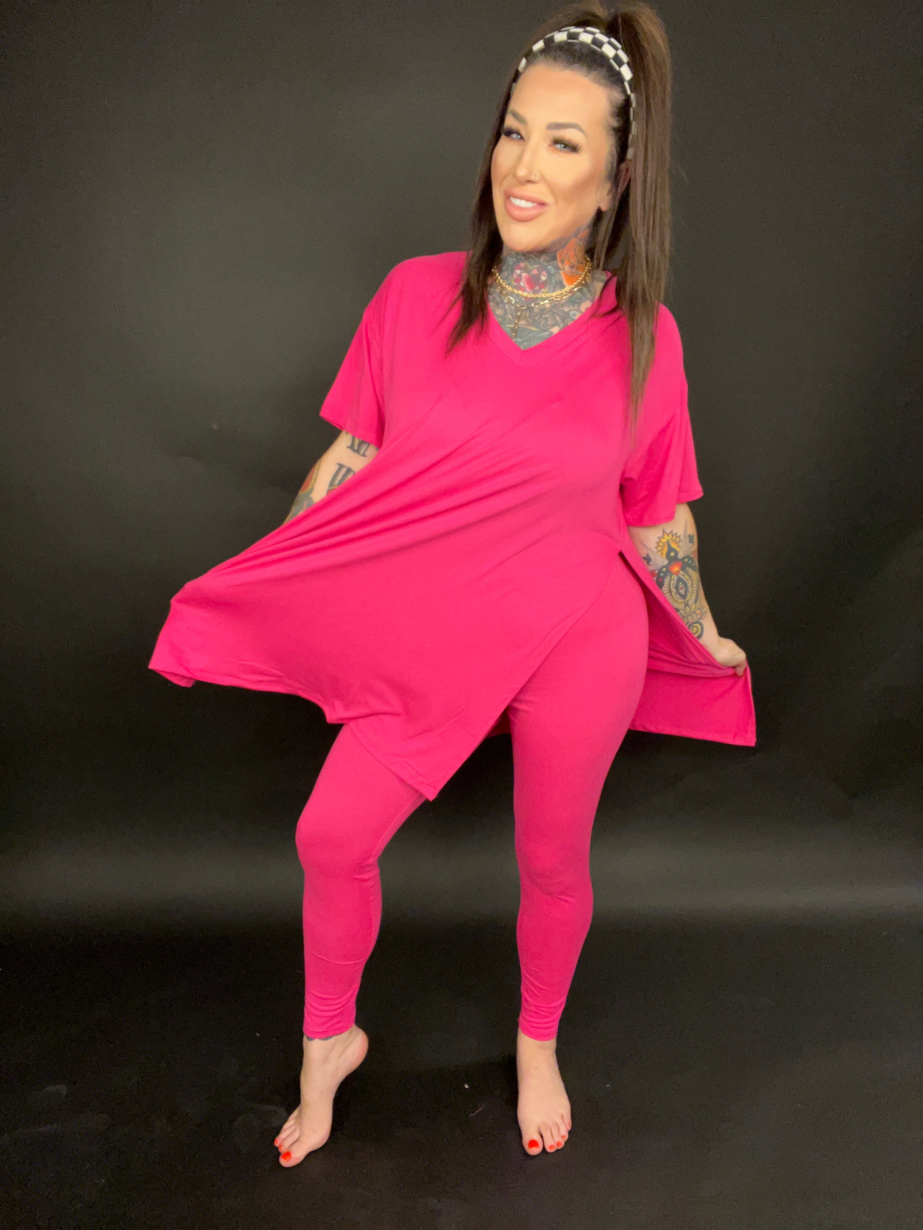 CURVY- Sassy Sleek Two Piece Legging Set (Multiple Color Options ...