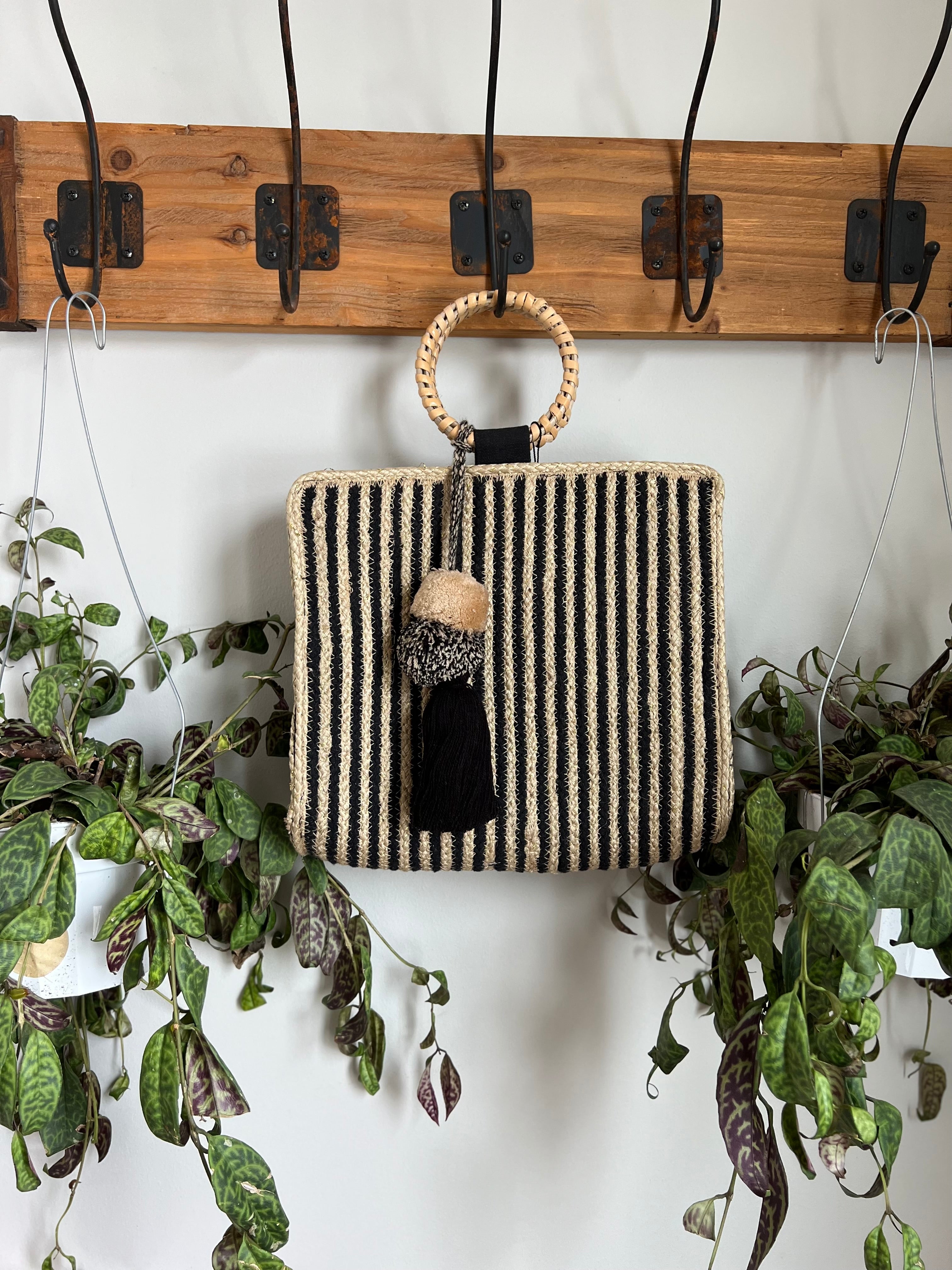 Shale Striped Handwoven Hand Held Tote – Rebel Gypsy